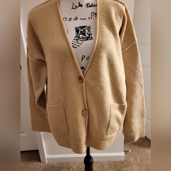 Angie | Sweaters | Angie Camel Color 3button Sweater Wpockets | Poshmark